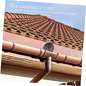 DOITOOL 4pcs Floor Drain Anti-Blocking Mesh Cover Rooftop Drain Cover Bathroom roof Filter Cap Gutter Strainer Floor Blocking Cover Gutter downspout Guard Bath Sink Detergent Plastic Round