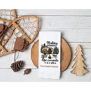 CANARY ROAD Personalized RV Camping Dish Towel | Making Memories Towel | Travel Trailer Gift | Camper Accessories | Dish Towel | Camper Decor