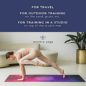 Mantra Yoga Travel PRO 1.5mm - Foldable Fitness & Exercise Mat with Bag | Lightweight, Compact & Eco-Friendly | Non-Slip & Washable | For All Types of Yoga | 72" L x 24" W