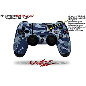 WraptorSkinz Skin Compatible with Sony PS4 Dualshock Controller PlayStation 4 Original Slim and Pro WraptorCamo Digital Camo Navy (Controller NOT Included)
