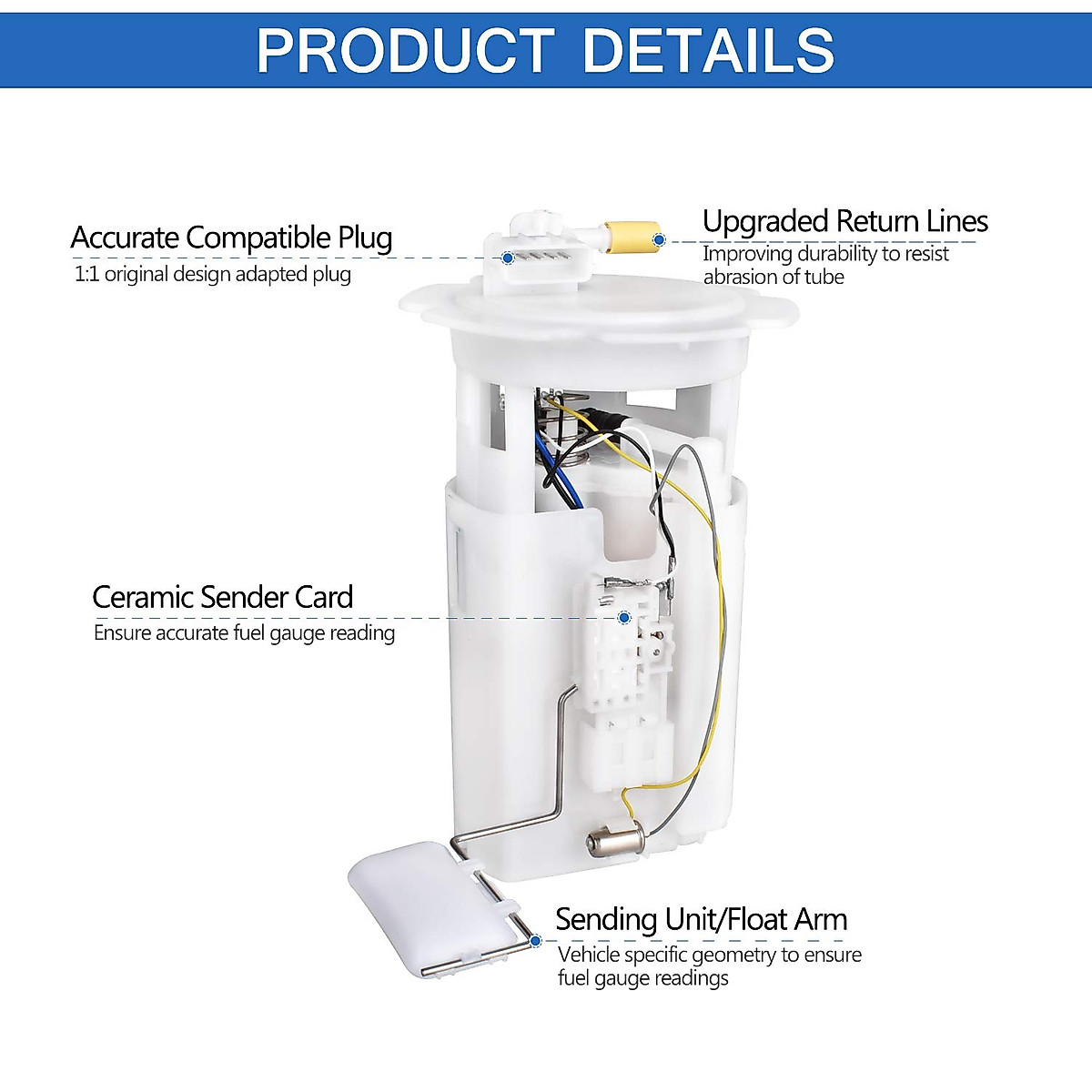 FAERSI Fuel Pump Assembly Replace# E8502M Compatible with Nissan Sentra & Sentra 2002 2003 2004 2005 2006 L4 1.8L /L4 2.5L