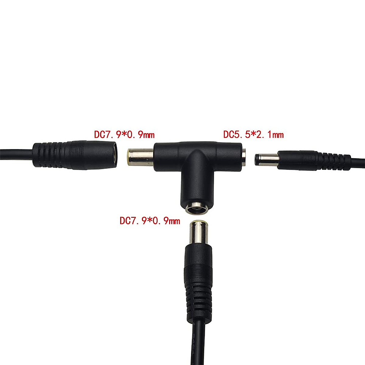 JINKAIMING DC 8mm Power Adapter 90 Degree Angle Y Splitter Converter DC ...