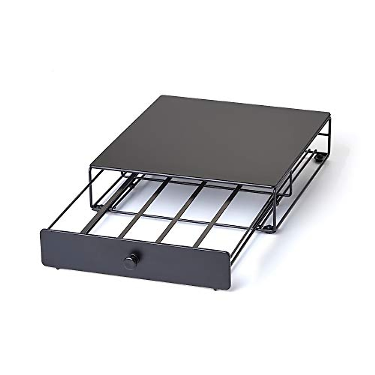 Nifty Coffee Pod Drawer – Black, Compatible with K-Cups, 30 Pod Pack Holder, Non-Rolling, Compact Under Coffee Pot Storage Sliding Drawer, Home Kitchen Counter Organizer