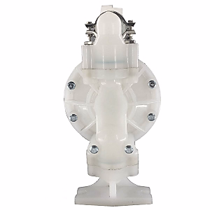 HOTSTORE Double Diaphragm Pump, Air-Operated Double Diaphragm Transfer Pump Polypropylene 72GPM,125 PSI, 1" Inlet &Outlet, 1/2" Air Inlet for Chemical Industrial Use (QB-25PP)