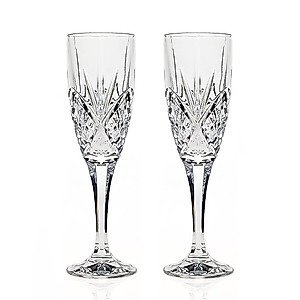 Godinger Champagne Flute Glasses, Champagne Glass, Stem Glass, Cocktail Glass, Holiday Glass, Set of 2
