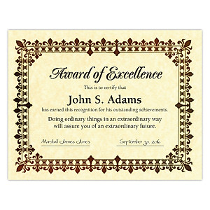 Southworth Foil Enhanced Parchment Certificate, 8.5” x 11”, 24 lb/90 GSM, Gold Fleur De Lis Design, Ivory, 15 Count - Packaging May Vary (98867)