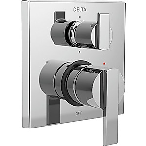 DELTA FAUCET T24967, Chrome Ara Angular Modern Monitor 14 Series Valve Trim with 6-Setting Integrated Diverter