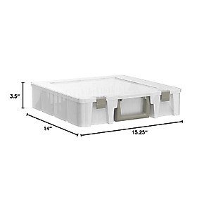 ArtBin 9002AB Super Satchel Thread Box, Portable Craft & Sewing Organizer with Thread Tray, [1] Plastic Storage Case, Clear