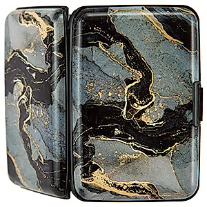 Kaabao Credit Card Holder Wallet for Women Men RFID Blocking Small Metal Business Aluminum Protector Sleeves Slim Mini Cards Case (Alcohol Ink Art)