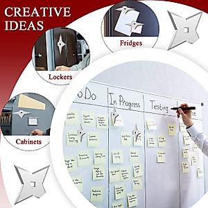 Weewooday 10 Pieces Ninja Magnets Cool Fridge Throwing Star Decorative Funny Magnets Refrigerator Magnets Office Whiteboard Magnets for Home Office