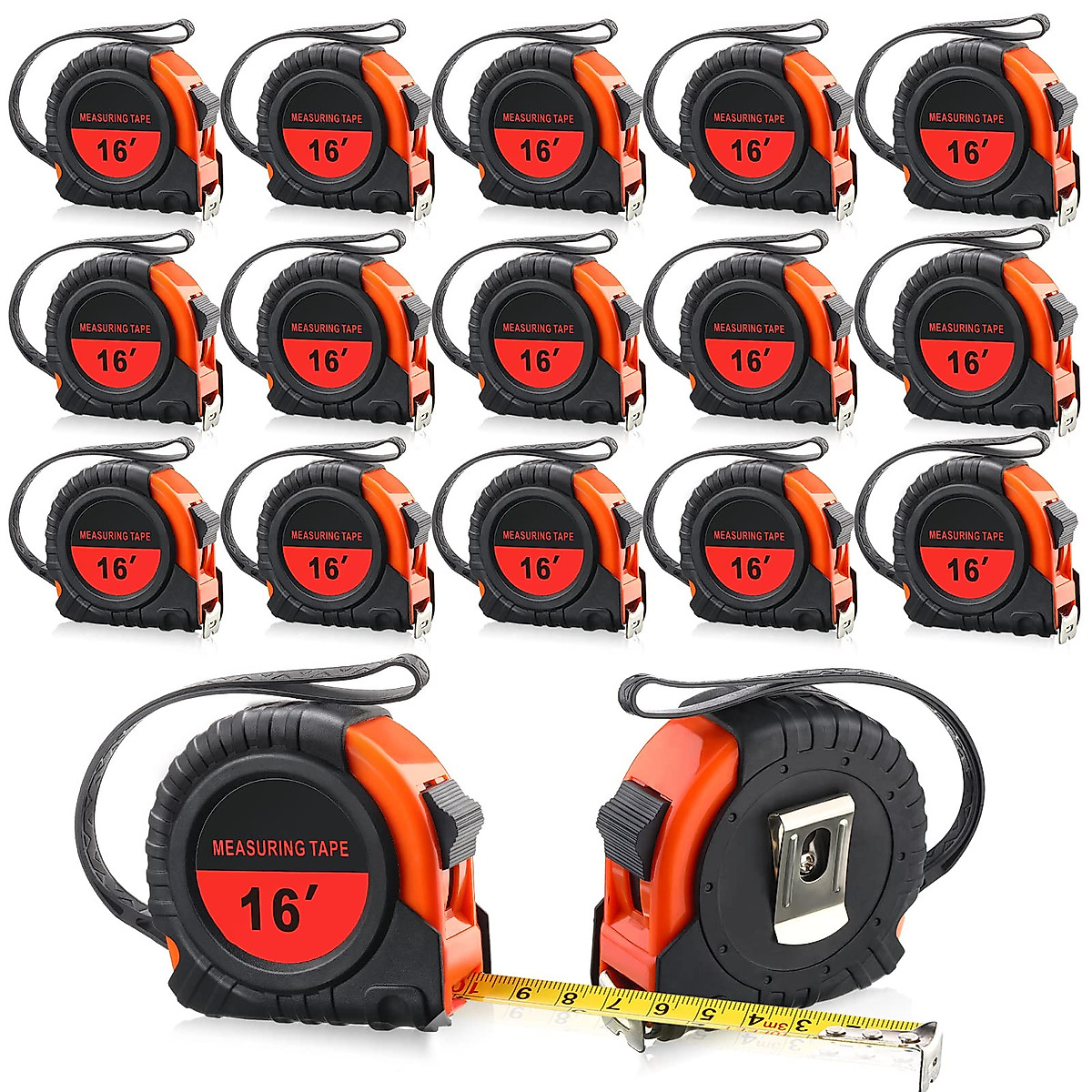 Yunsailing 15 Pack Tape Measure Bulk 16 Feet Retractable Measuring Tape Small Tape Measure Easy Read Tape Measure with Fractions 1/8 Measurement