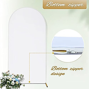 Spandex Fitted Arch Backdrop Cover Chiara Backdrop Cover,2-Sided for Wedding Ceremony Birthday Party Baby Shower Banquet Decoration (3.3 x 6.6 ft, White)
