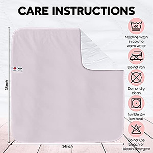 Heavy Absorbency Washable Underpads, Large Bed Pads, 34" x 36", for use as Incontinence Bed Pads, Reusable pet Pads, Great for Dogs, Cats, Bunny & Seniors, Made in The USA (34W x 36L (Pack of 2))