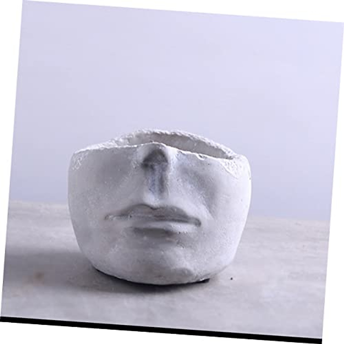 DIKACA Container Succulents Tabletop Desktop Plant Head Vase Houseplants Annuals Face Decor Statue Bonsai Unique Ornament Creative Garden Planter Design Shaped Flower Sculpture Succulent