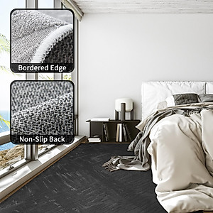 AMOAMI 3D Modern 5x7 Area Rugs Machine Washable Area Rug Non Slip Dark Grey Rugs for Living Room Super Soft Living Room Rug Room Decor Aesthetic Rugs for Bedroom,Office,Dining Room, Kids Playroom