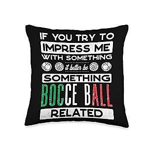 Boules - Lawn Bowls Bocce Ball Sports Designs Ball Player Boules Bowls Bocce Funny Throw Pillow, 16x16, Multicolor