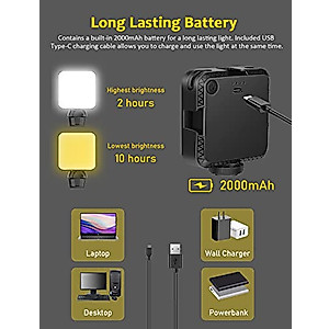 NexiGo Glow Light for Streamers, Enhanced Video Conference Lighting Kit with Webcam Style Clip, Built-in Battery, Dimmable & Rechargeable, for Streaming, Photography, Vlogging