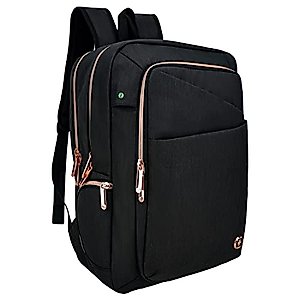 Swissdigital Katy Rose Laptop Backpack Purse For Women，With USB Charging Port Computer Work Backpack ,Fits 15.6Inch Laptop Travel Casual Bag