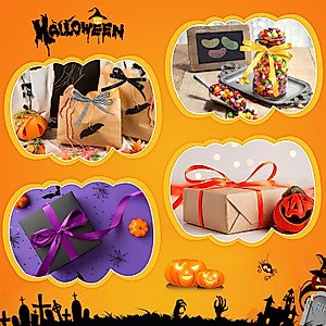 6 Rolls 150 Yards Halloween Ribbons 10mm Wide Holiday Gift Wrapping Satin Ribbon for Halloween Party Decoration, DIY Bows Crafts