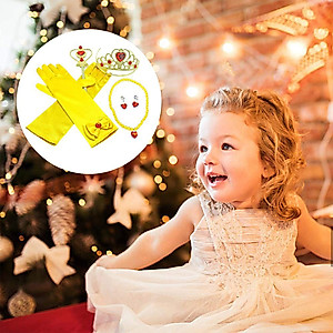 Orgrimmar Princess Dress Up accessories For Belle Gloves Princess Tiara Crown Wand Necklaces For Kids