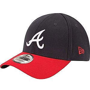 New Era Atlanta Braves Toddler/Child Junior Team Classic 39THIRTY Stretch Fit Navy/Red Hat with White Logo