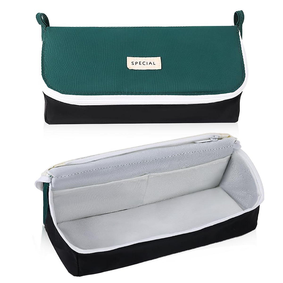 Oyachic Large Capacity Pencil Case,Wide Open Pencil Pouch,Asthetic Pencil Bag for Office,Marker,Stationery,Green ﻿
