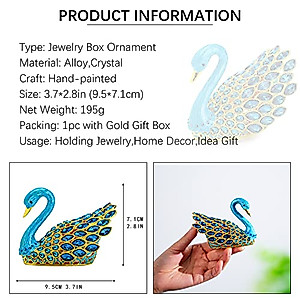 YU FENG Hand Painted Enameled Swan And Cute Camel Animal Trinket Jewelry Box