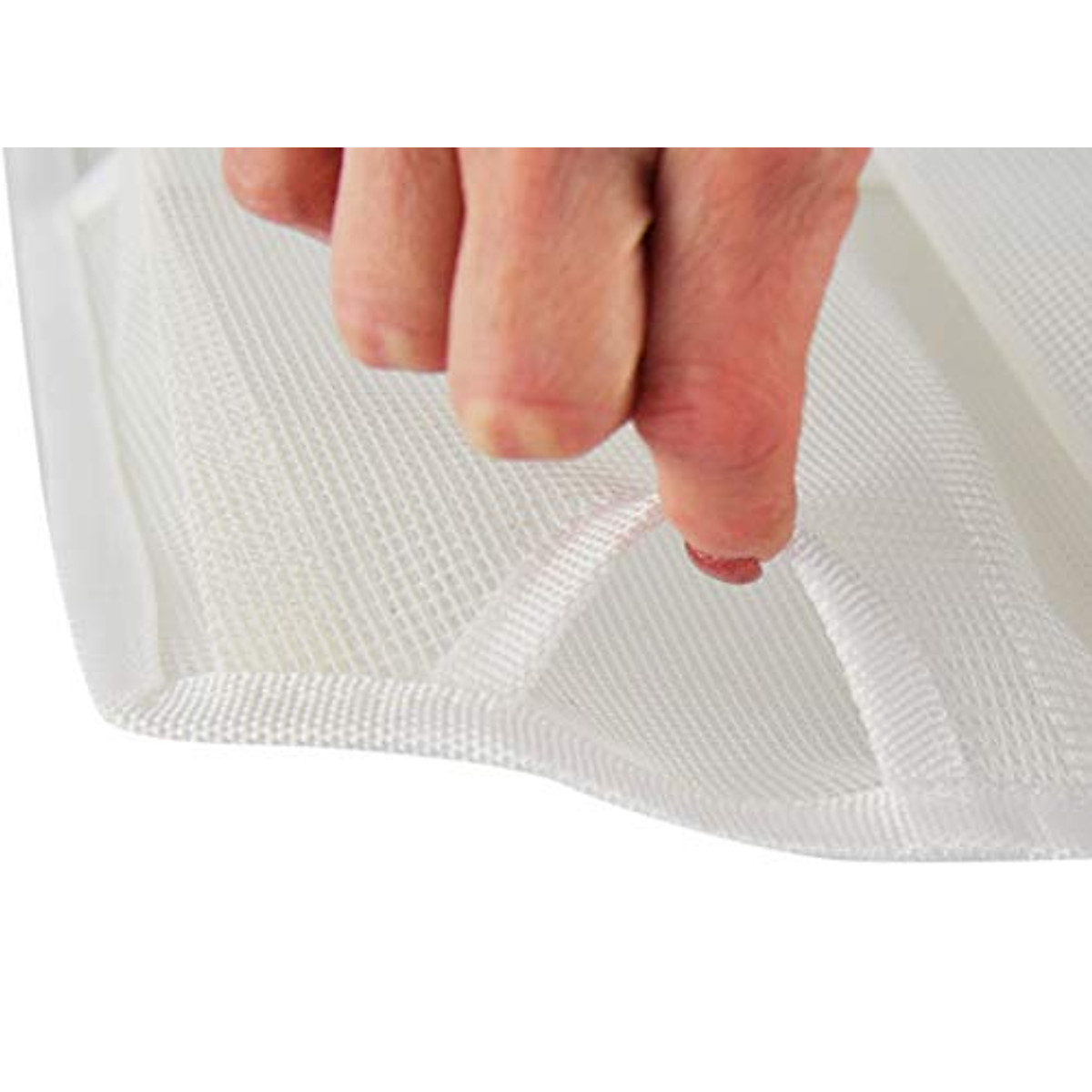 Home-X Hanging Mesh Shower Organizer, Bathroom Shower Organizer for Essentials, Shower Storage Pockets for Shampoo, Conditioner, Soap, and More, 17 ¼" L x 15 ¾" W, White