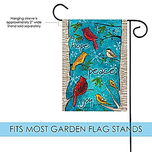 Toland Home Garden 112535 Peace Birds Winter Flag 12x18 Inch Double Sided Winter Garden Flag for Outdoor House Christmas Flag Yard Decoration