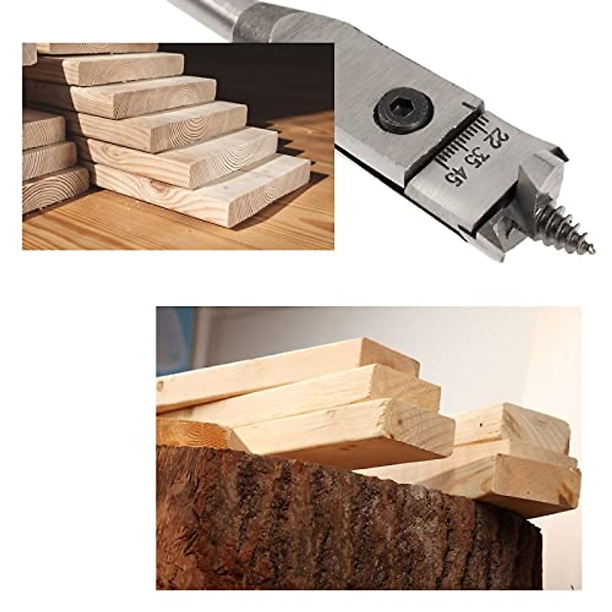 22-76Mm Adjustable Spade Bit Expansive Flat Woodworking Boring Drill Bit Set