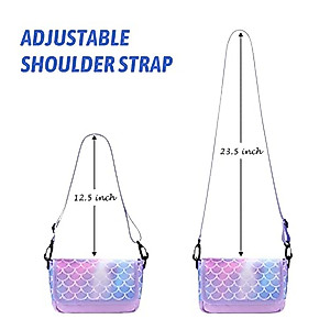 Choco Mocha Girls Crossbody Purse for Kids, Girls Messenger Bag for Little Girls Unicorn Mermaid Purse, Christmas Gift for Kids Girls, Navy