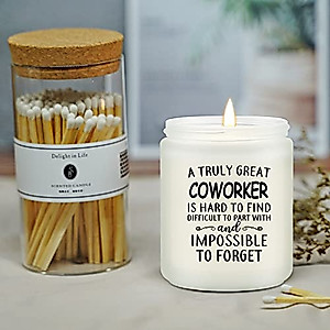 Maybeone Going Away Gift for Coworker - A Truly Great Coworker is Hard to Find - Lavender Scented Candle Gift - Goodbye, Leaving, Appreciation, Retirement, Farewell Gifts for Women Coworkers