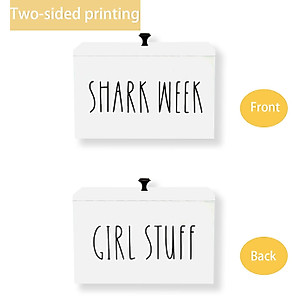 Bath Products Containers & Storage,Tampon Holder for Bathroom, Farmhouse Accessories Decor Feminine Product Storage Containers Vanity Lid Organizer Countertop Pad Dispenser Shark Week Period