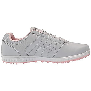 Skechers womens Pivot Spikeless Golf Shoe, Light Gray/Pink, 8 US