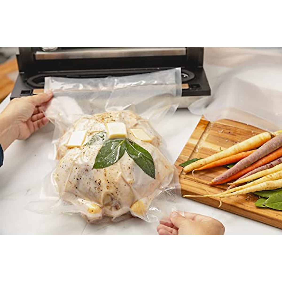 Avid Armor Vacuum Sealer Bags Rolls 4 Pack 11" x 25' Rolls for Foodsaver, Seal a Meal Vacuum Sealer Machines BPA Free Heavy Duty for Sous Vide or Meal Prep Fits Inside Storage Compartment Total 100 Feet Length