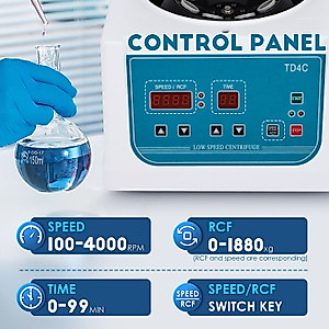 CGOLDENWALL Centrifuge Machine Lab PRP Benchtop Centrifuge 100-4000RPM Low Speed Desktop Centrifuge Machine Timer 1-99min 8x15ml