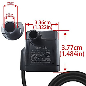 Gikfun 3.5-9V USB Mini Submersible Water Pump Replacement Pump for Aquariums, Fish Tank EK1527