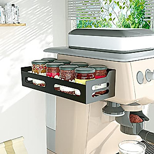 Magnetic Spice Rack Organizer for Refrigerator, LIDTOP 4pcs Hanging Spice Rack Wall Mount Metal Seasoning Organizer Rack Moveable Space Saver Fridge Spice Organizer for Refrigerator and Microwave Oven