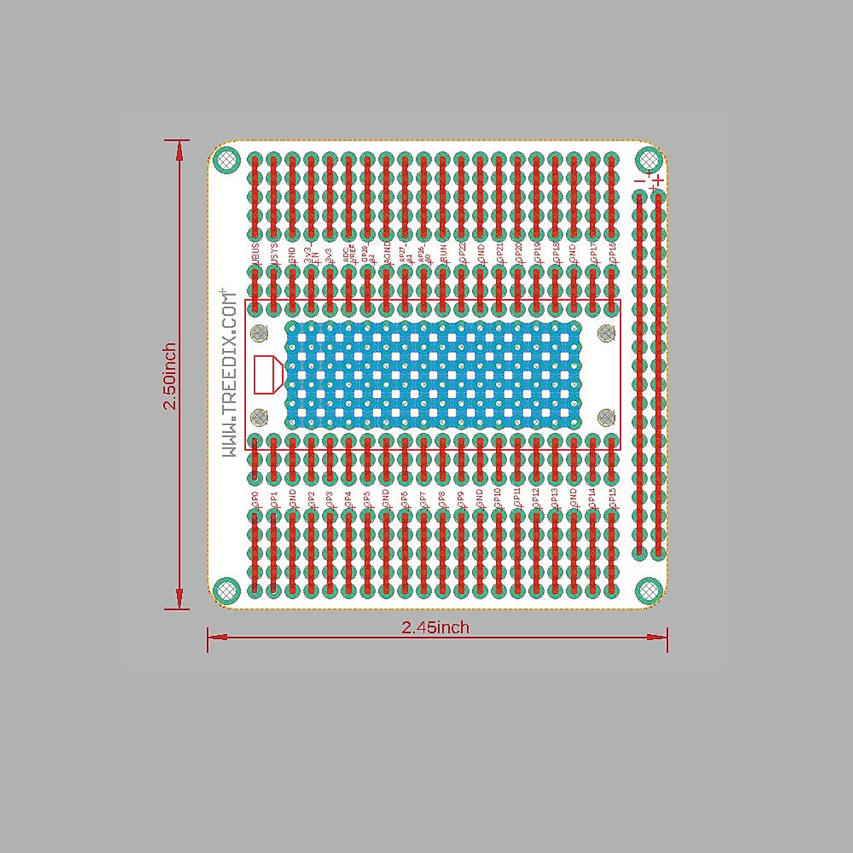 Treeidx 3pcs Expansion Board Breadboard Gold Plated Finish Proto Board PCB Compatible with Raspberry PI PICO