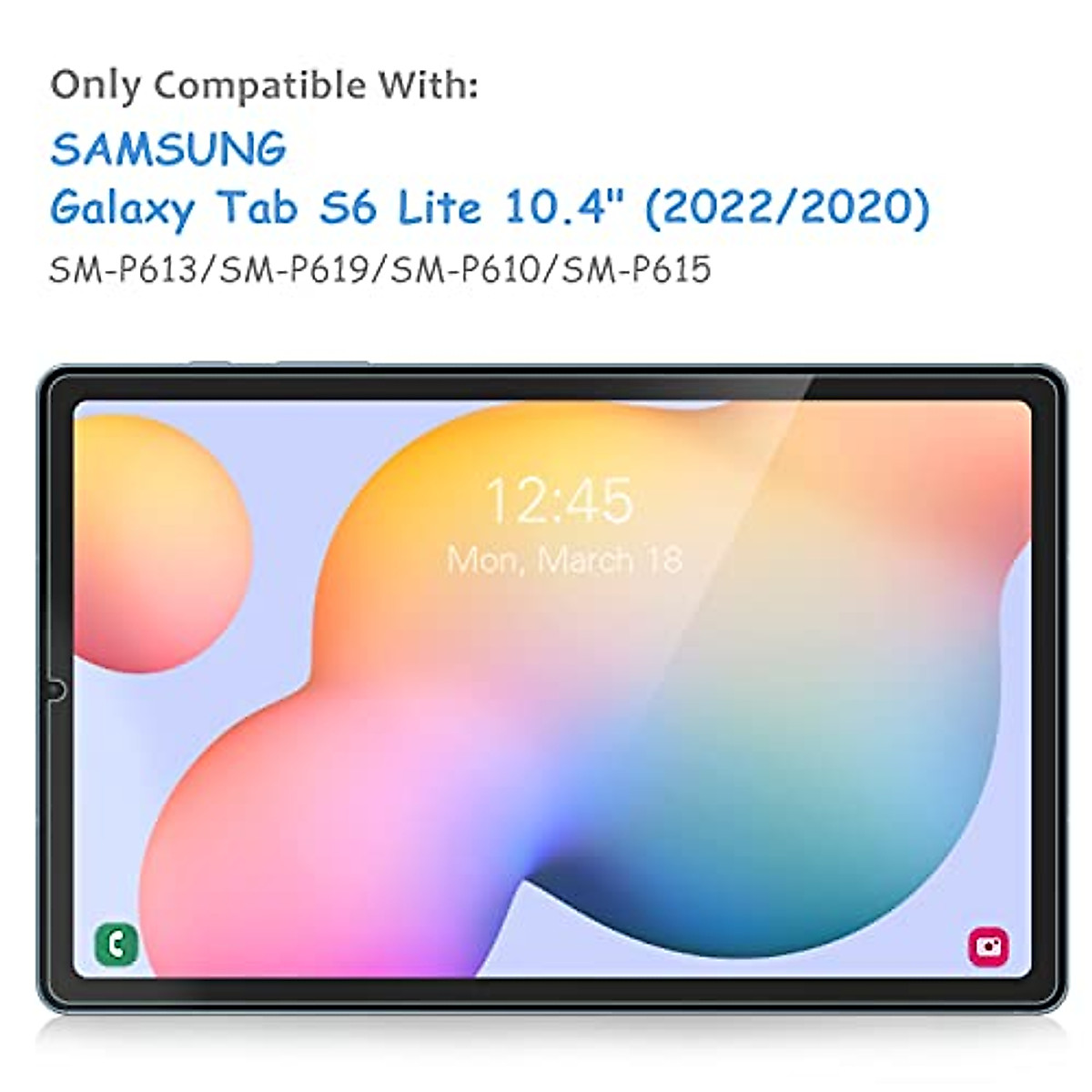 Watana [2-Pack Screen Protector for Samsung Galaxy Tab S6 Lite 2022/2020,10.4 Inch (SM-P613/SM-P619/SM-P610/SM-P615), Tablet Tempered Glass Film Compatible with S Pen, [Scratch Resist] [Bubble-Free]