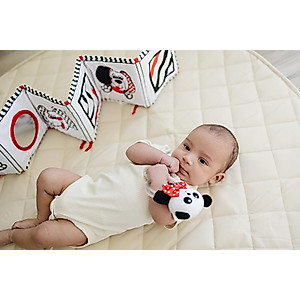 Baby Rattle in High-Contrast Black, White, Red - 5" Tall - Baby Rattle with Cute Panda Face - Perfect Size for Small Hands - Teach Baby to Grasp and Shake by Genius Baby Toys