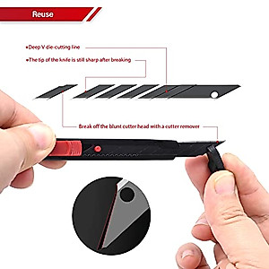 EHDIS 3PCS Retractable Utility Knife Vinyl Craft Box Cutter with 10PCS 9mm Snap Off Blade Film Cutting Knife for Cartons, Cardboard Vinyl Wrap and Boxes, Perfect for Office and Home Use