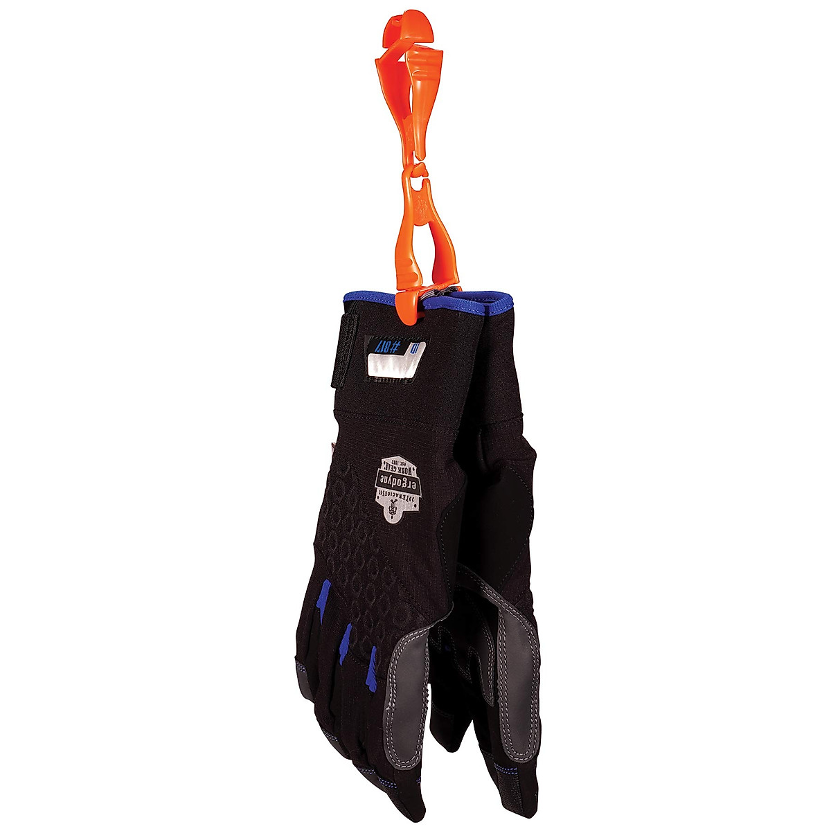 Ergodyne Squids 3400 Glove Clip Holder with Dual Clips, (Pack of 6), Orange
