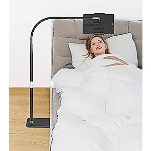 iHOMX Gooseneck Tablet Floor Stand, 360 Degree Rotating Long Arm & Vertical Adjustable Tablet Stand Holder for 4"-12.9" Device, Cell Phone,iPad,Nintendo,eBook Reader (Vertical-Black)