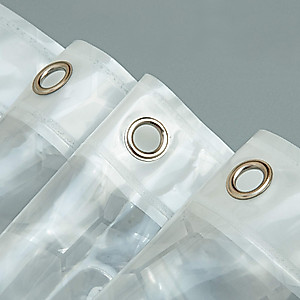 NTBAY EVA Clear Shower Curtain Liner, Water Repellent Shower Curtain for Bathroom Shower Stall, Water Cube, 72x72 Inches