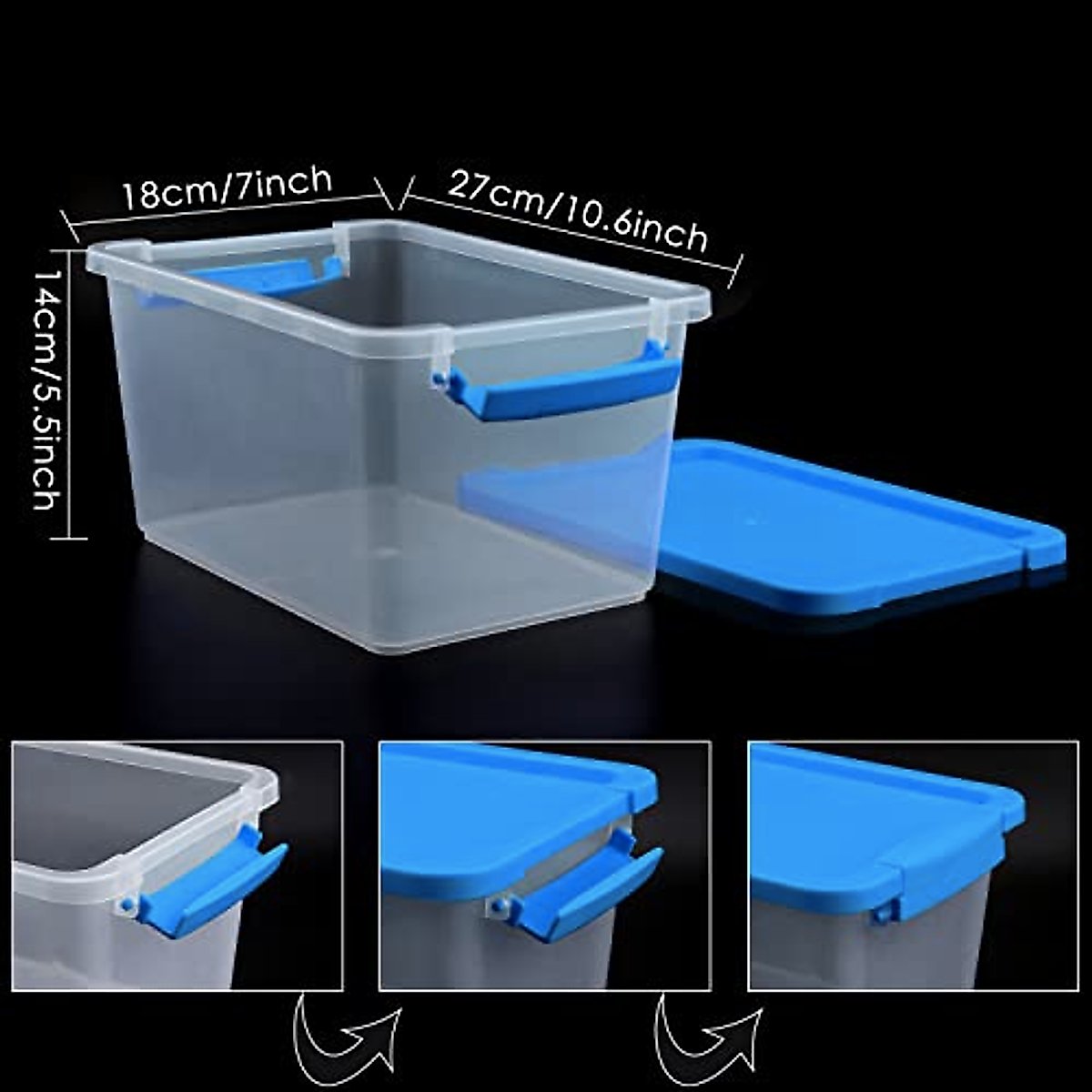 Storage Bins,4 Pack Small Storage Bins Stackable Plastic Cubby Containers with Lids Storage Cubbies Plastic Storage Containers for Classroom Book Bin Toy Organizers for Classroom Book Bin Toy Organizers (Mixed Color)
