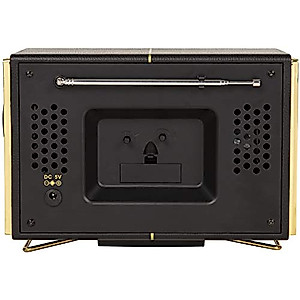 Crosley CR3038A-BK Lewis Retro AM/FM Bluetooth Tabletop Radio, Black