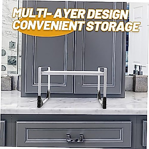 FONDOTIN Seasoning Rack Kitchen Supply Seasoning Shelf Countertop Rack Storage Shelf Multi-purpose Shelf Punch-free Rack Desktop Rack multipurpose white carbon steel cabinet shelf