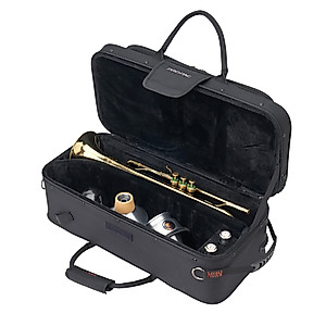 Protec Trumpet Rectangular PRO PAC Case with Mute Storage Compartment, Model PB301 Black