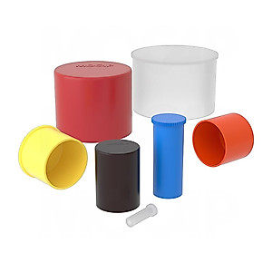 Straight Plastic Caps - TPE Straight Cap 1.719" (43.7mm) x 1.000" (25.4mm) +Knurl Yellow Tpe MOCAP S1.719-16KYW8 (qty100)